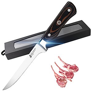 TUO Boning Knife - Flexible Fillet Knife 5.5 inch Small Kitchen Knife for Meat Poultry - German Stainless Steel Fishing Knife - G10 Ergonomic Handle with Gift Box - Legacy Series