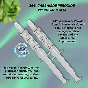 Bright White Smiles Teeth Whitening Kit | LED Light Activated Teeth Whitener | With 2x 5ml 35% Carbamide Peroxide Gel Syringes | Comfort Fit Mouth Tray & Case | For Home Use | Professional Results