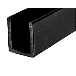 Brixwell SDCD38BL-CCP36 Black 3/8" Fixed Panel Shower Door Deep U-Channel - 36"