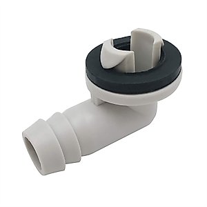 Air Jade 3/5 Inch(15mm) Air Conditioner Drain Hose Connector Elbow Fitting with Rubber Ring, Universal Fit Mini-Split AC Unit and Window Air Conditioning Unit