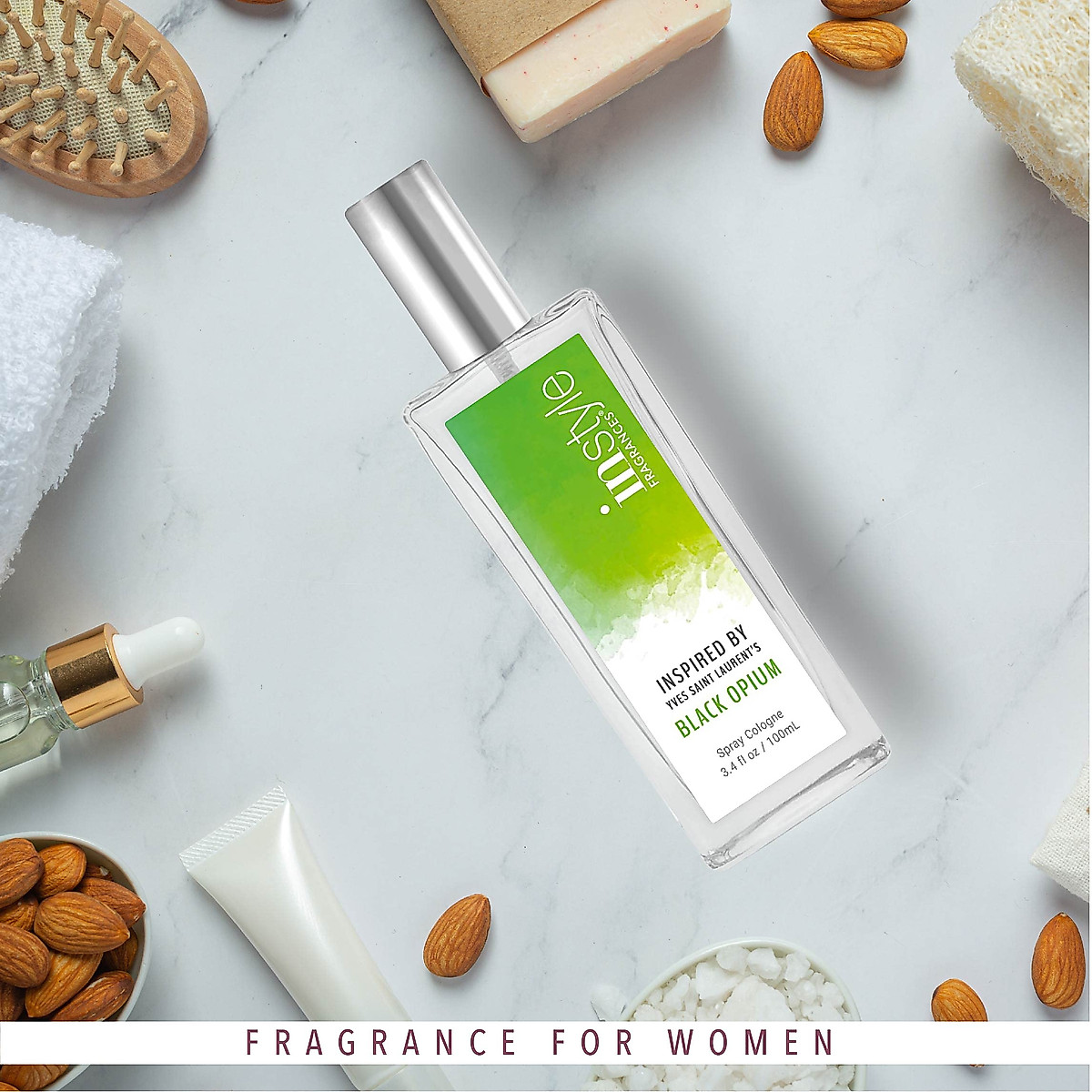 Instyle Fragrances | Inspired by Yves Saint Laurent's Black Opium | Eau de Toilette | Fragrance for Women | Vegan, Paraben Free, Phthalate Free | Never Tested on Animals | 3.4 Fluid Ounces, White