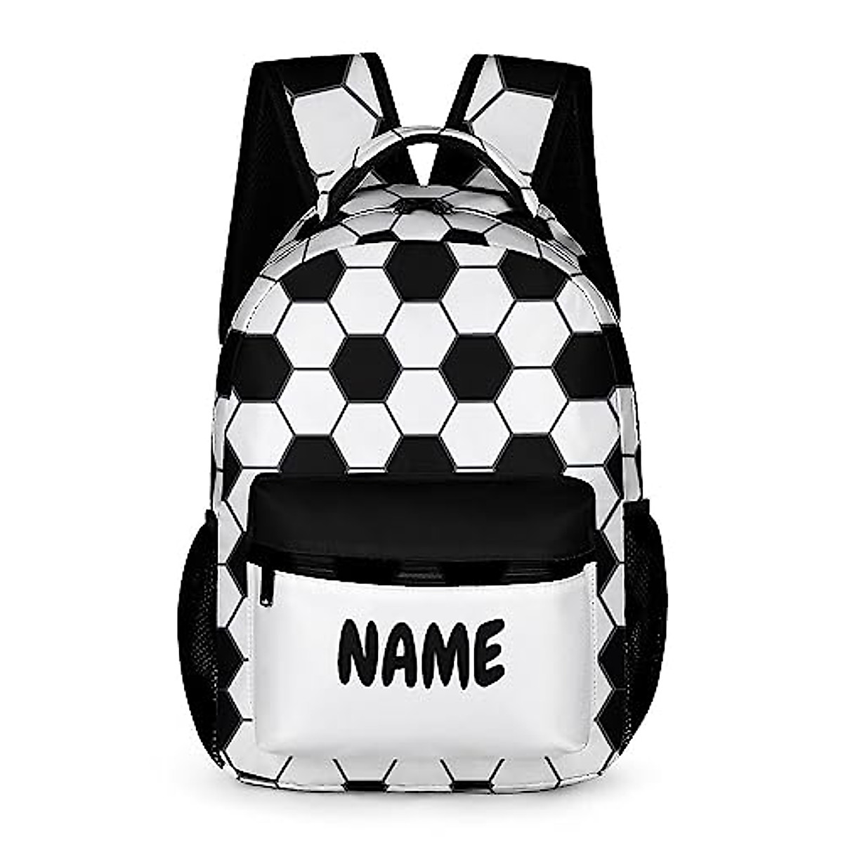 Aicihert Custom Football Texture Kid Backpack Personalized Kid's Name Text Children School Bag Customized Bookbag Backpack for Boys Girls Student