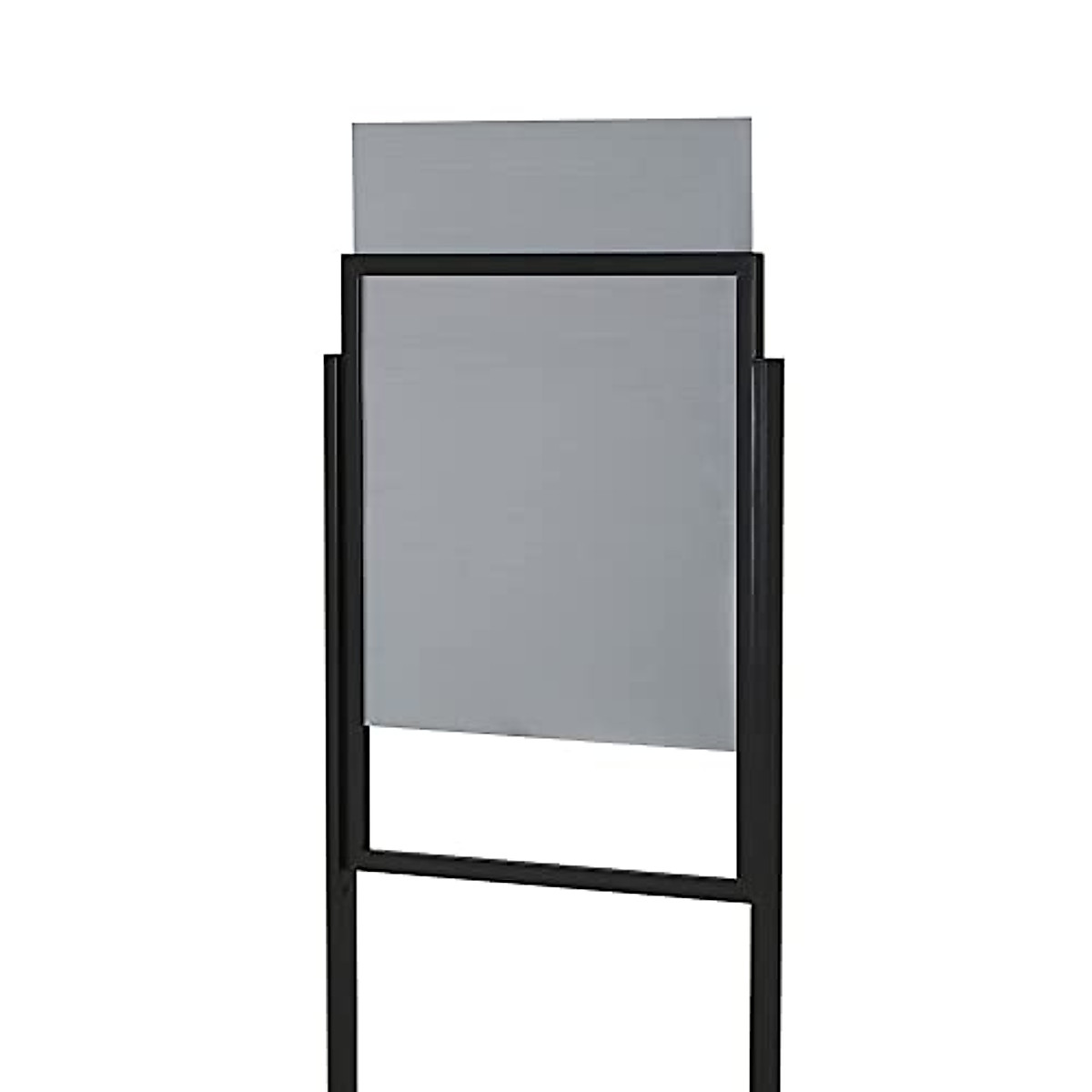 M&T Displays Metal Eco Info Board, Black 18x24 Inches Slide-In Poster Sign Holder 1 Tier Double Sided Floor Standing Pedestal Advertising Display with Backing and Anti-Glare PET Cover