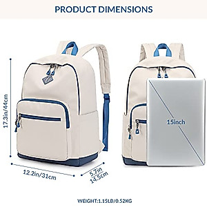 Lohol Lightweight & Casual Daypacks for Men, Women & Students, Perfect Daily Backpack for School, Work, and Travel (Beige)