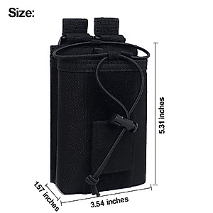 Radio Pouch - 1000D Tactical Molle Adjustable Two Way Radios Holder Bag Case for Walkie Talkies (1 Pack Green)