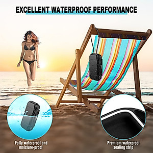 HUANLANG Portable Safe Lock Box with Combination Lock Mini Beach Travel Safe Waterproof Small Lockable Box with Removable Wire Rope Combination Safe Box for Dorm,Travel,Beach,Hotel,Car,Home,Office