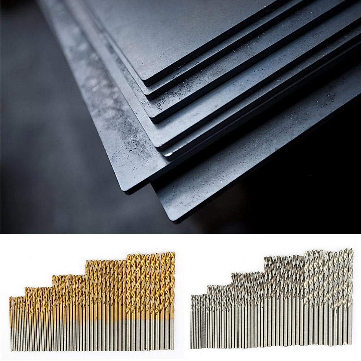 100pcs HSS Drill Bit, Coated Drill Bit, White Drill Bit Set High Speed Steel