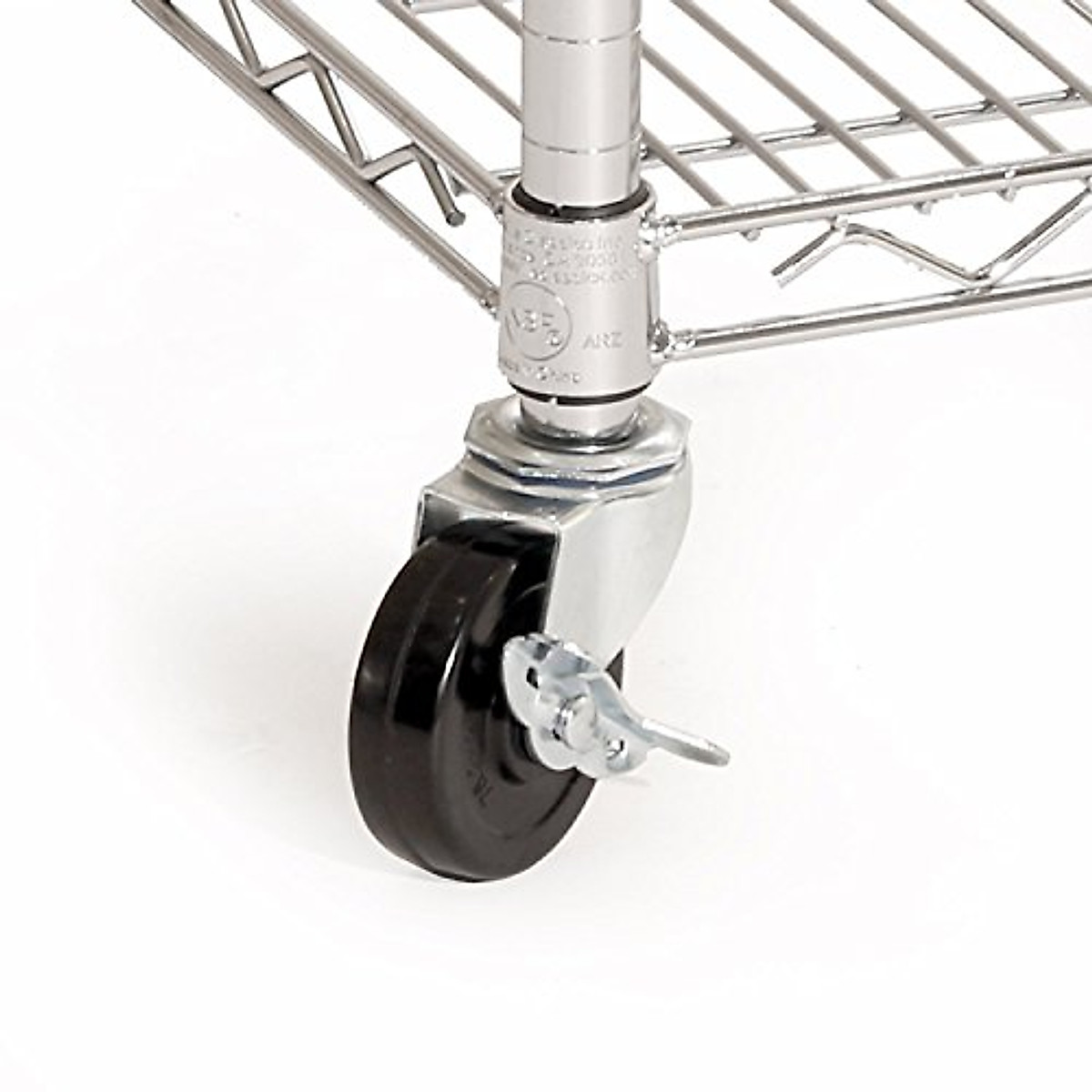 Seville Classics UltraDurable Commercial-Grade 5-Tier NSF-Certified Wire Shelving with Wheels, 60" W x 18" D, Plated Steel