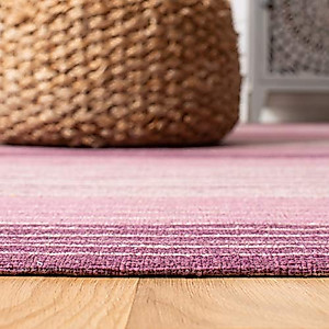 SAFAVIEH Marbella Collection Area Rug - 5' x 8', Lilac, Handmade Flat Weave Stripe Wool, Ideal for High Traffic Areas in Living Room, Bedroom (MRB281A)