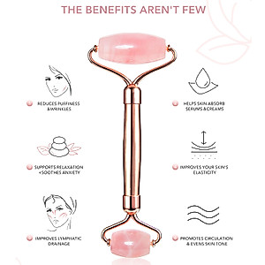 Gua Sha Facial Massage Tools,Rose Quartz Face Roller,Jade Roller for Face,Beauty Face Massager,Eye Massager,Reduce Wrinkles,Lymphatic Drainage,Face Lift.HANABEE Skin Care Sets & Kits (Pink)