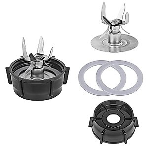 6 Point Ice Crushing Blade For Oster and Osterizer Blender Replacement Parts With Jar Base Cap And 2 Pcs O Ring Seal Gasket Accessory Refresh Kit