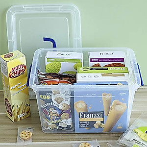 Wekioger Versatile Storage Organizer Plastic Bins with Lid, 12 Quart Latching Box, Set of 1