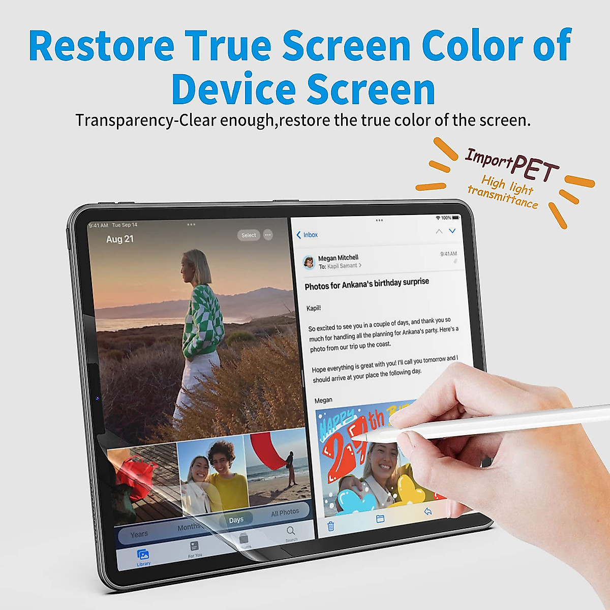 XIRON [2 PACK] Paper Screen Protector Compatible with iPad Pro 12.9 (2022&2021&2020&2018), High Touch Sensitivity No Glare for iPad Pro 12.9 Matte Screen Protector, Compatible with Apple Pencil