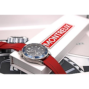 MONTREUX Premium Quick Release 20mm FKM Rubber Watch Strap Band for Rolex, Omega, TAG Heuer, Seiko & More (Red)