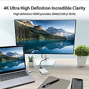 j5create USB 3.0 to 4K HDMI Display Adapter USB 3.0 Male Type-A Connector | HDMI Female Connector | 4K UHD | Resolution Up to 3840 x 2160 @ 30 Hz | Aluminum Housing (JUA354)