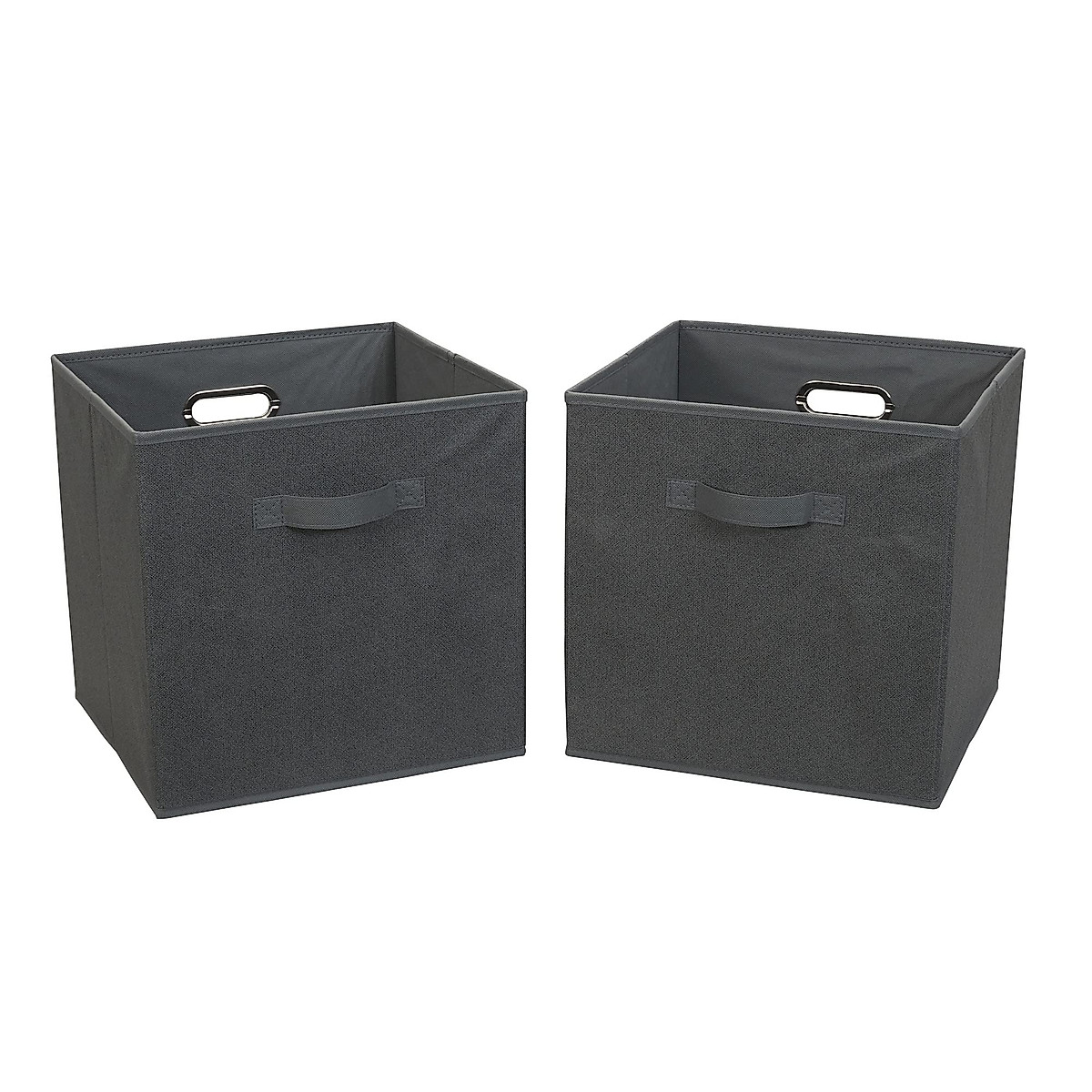 Household Essentials, Black Cobblestone 2 Pack Open Storage Bins with Dual Handles, 13 x 12 x 13