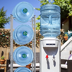 OYEAL Water Jug Stand 5 Tier Water Bottle Storage Organizer Detachable Heavy-Duty Water Rack for 5 Gallon Jug Dispenser Stand, Easy Assembly