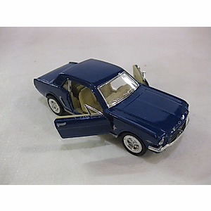 KiNSMART 1964 1/2 Ford Mustang 5" 1:36 Scale Die Cast Metal Model Toy Car Blue