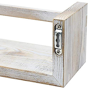 Sorbus Floating Shelves - Rustic Floating Book Shelves Wall Mount Wooden Hanging Ledge Storage Shelf Organizer for Kids Room Baby Nursery Decor, Living Room Playroom, Bathroom, Bedroom etc, Set of 3