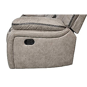 Roundhill Furniture Elkton Manual Motion Recliner with Storage Console, Sofa, Taupe