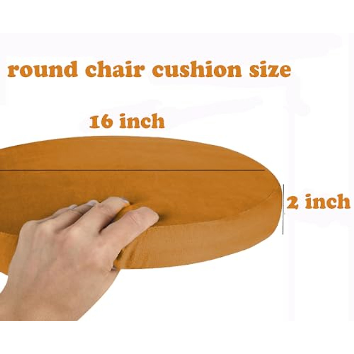 Big Hippo Chair Cushions Round Memory Foam Seat Cushion Non Slip Rubber Back Thicken Seat Cushion Soft Chair Pads for Home Office Brown (16" X 16")