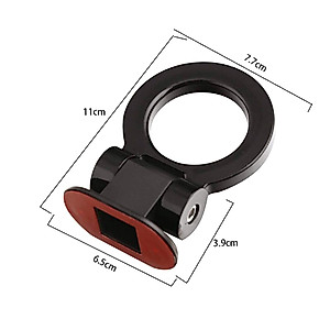idain Universal Ring Track Racing Style Decorative Tow Hook for Any Car SUV Truck Not Functional- ONLY for Decoration (Black)