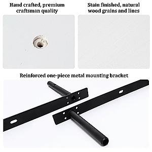 Fun Memories Floating Shelves 36 Inch Long, Rustic White Wood Shelves 8 Inch Deep, Farmhouse Large Display Wall Shelves for Bedroom, Living Room, Kitchen, Set of 2, 36" W x 8" D x 1.6" H