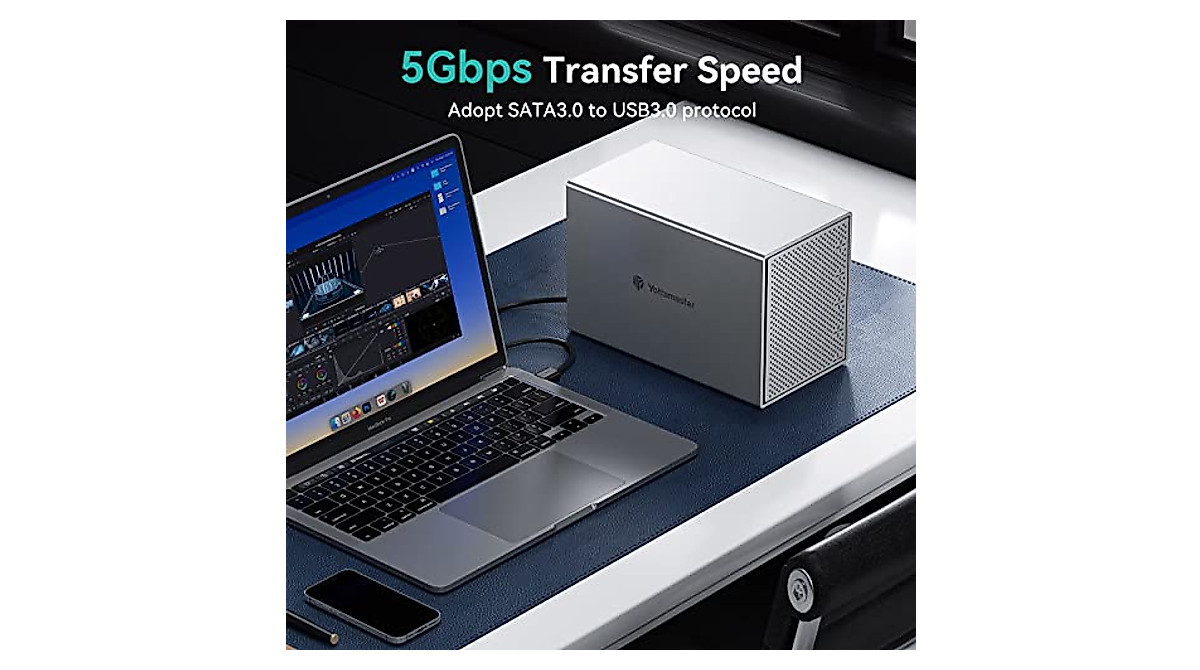Yottamaster 5 Bay USB3.1 Hard Drive Enclosure - 80TB Storage