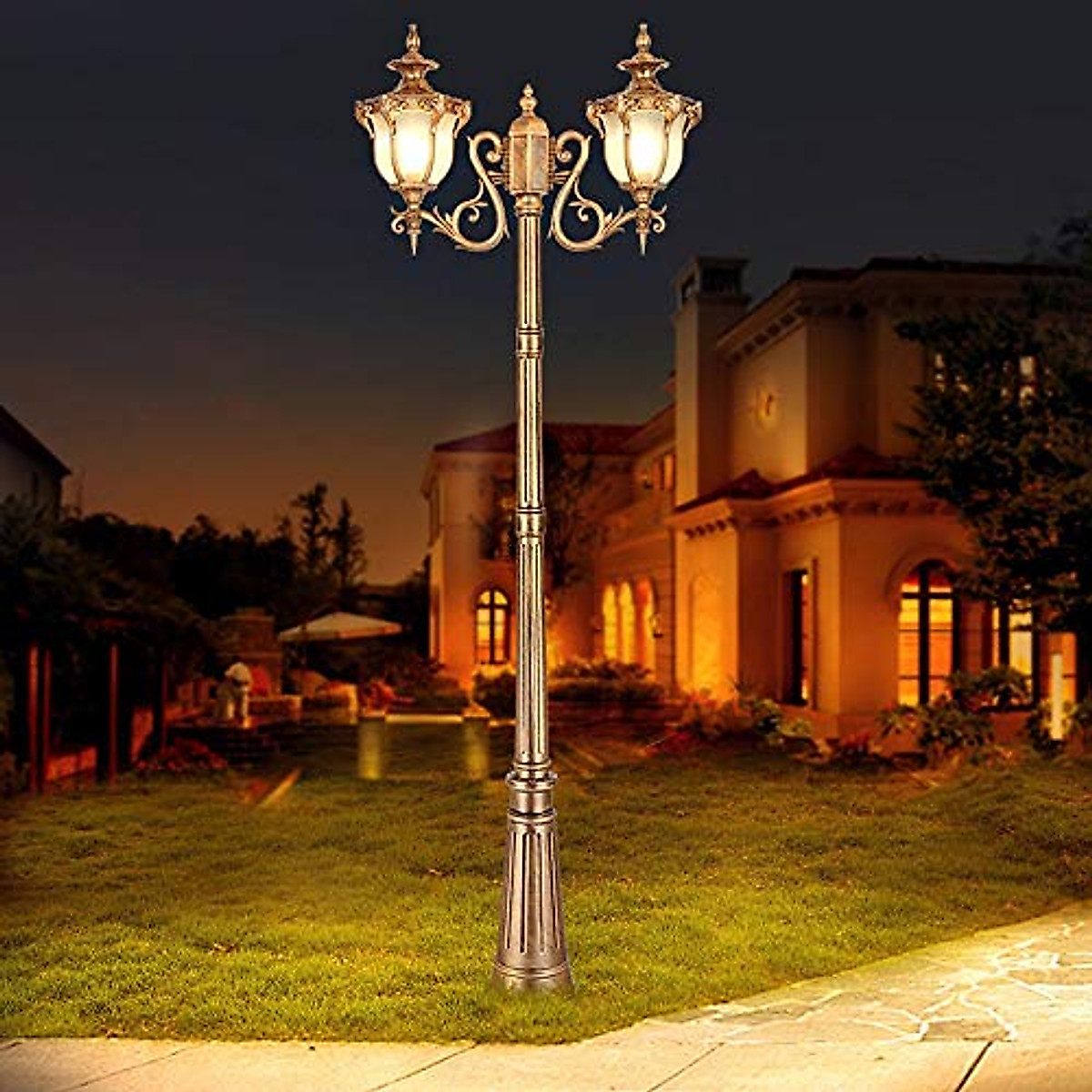 ZZYJYALG E27 European Home Garden High Rod Light Outdoor Waterproof Community School Lawn Street Lantern Light Hotel Villa Garden Park Column Light Landscape Lamp