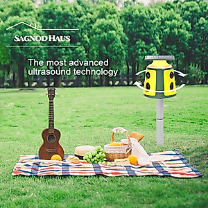 Animal Repellent Outdoor, Multi-frequency automatic operation, 360-degree no dead angle driving, Detection area size adjustment, Ultrasonic alarm sound. for Cat/Birds/Deer/Skunk/Rat/Squirrel.