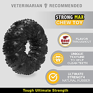 Nylabone Strong Max Chew Braided Ring Chew Toy for Dogs, Beef, Medium/Wolf - Up to 35 lbs. (1 Count)
