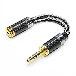GUCraftsman 4.4mm Balanced Male to 2.5mm Balanced Female Headphone Adapter Cable 7N Single Crystal Copper/Silver Headphone Jack Convert Cable