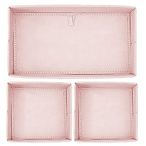 mDesign Fabric Drawer Divider Organizer Bin, Nursery/Bedroom Dresser, Closet, Shelf, Playroom Organization, Hold Clothes, Toys, Diapers, Bibs, Set of 3, 2 Pack, Pink/White Polka Dot