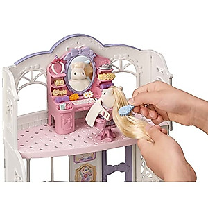Calico Critters Pony's Stylish Hair Salon - 2-Story Salon Playset w/ Poseable Figure & 40+ Hair Styling Accessories for Ages 3+