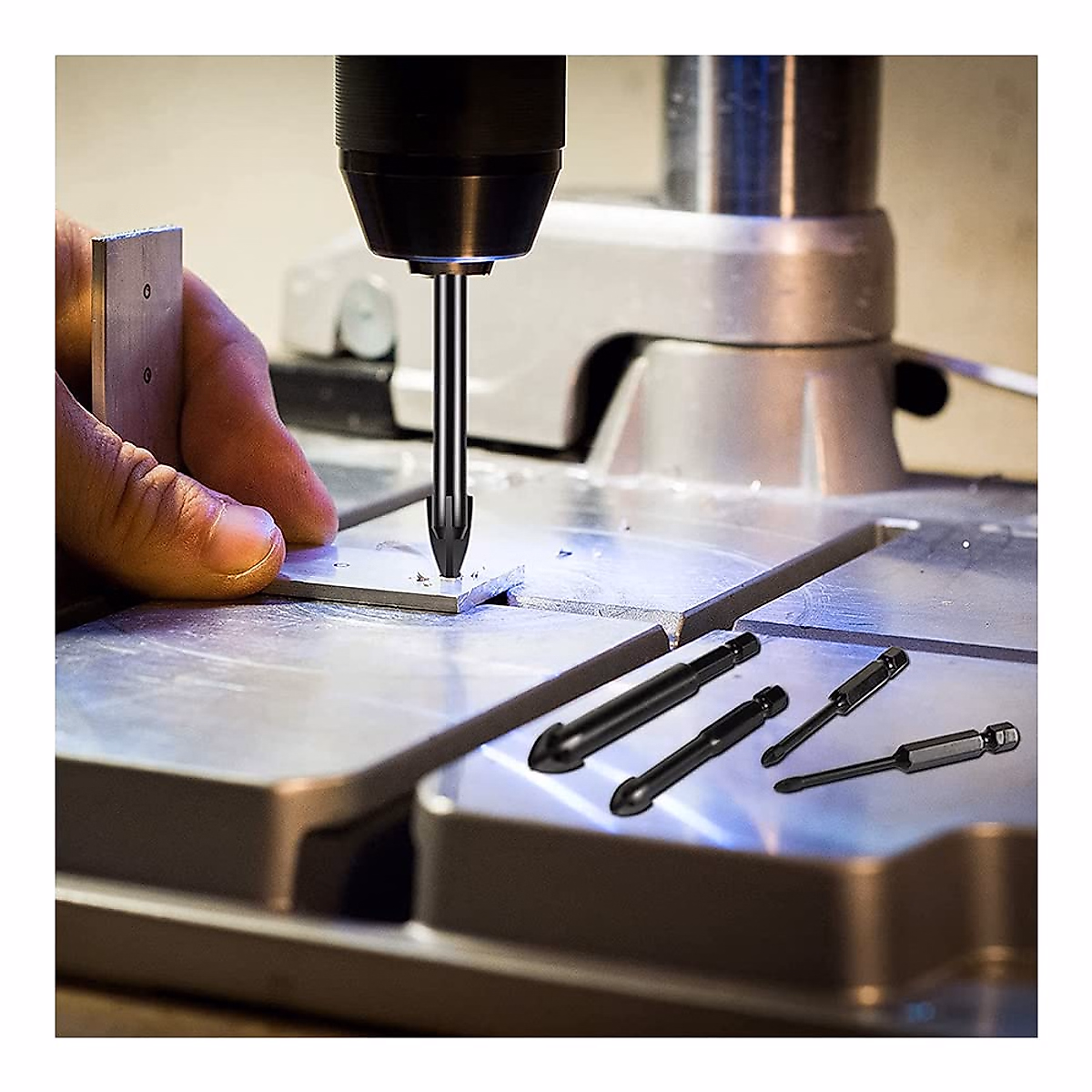 Glass Concrete Drill Bit Cross Hex Tile Ceramic Drill Bits Cemented Carbide Drilling Tool Hole Opener for Wall,5PCS 3MM