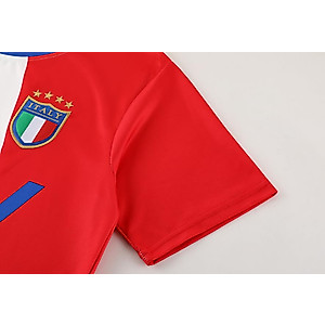 dreamecho Argentina Brazil USA Canada Sports Soccer Football Boys Kids Youth Jersey Shirt Kit Shorts Set (Team-Italy, Age 6-8 Yr)
