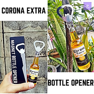 Magnetic Beer Bottle Opener Figure Beer Bottle Bar Refrigerator Decor Unique Birthday Gifts Collection (Corona Extra)