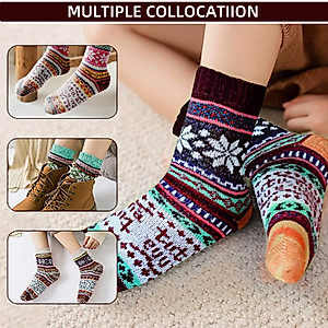 Airabc Wool Socks for Women, 5 Pairs Winter Socks for Women, Warm Socks for Women, Thermal Socks for Women for Women Gift Socks Women
