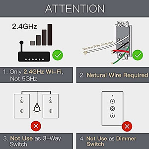 WiFi Smart Wall Touch Light Switch Glass Panel Wireless Remote Control by Mobile APP Anywhere Compatible with Alexa,Timing Function No Hub Required (Wall Switch 2 Gang)