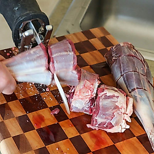 ZUZZEE 9inch 8TPI Unpainted Stainless Steel Reciprocating Saw Blade for Frozen Meat Bone Cutting Wood Pruning (5 Pack)