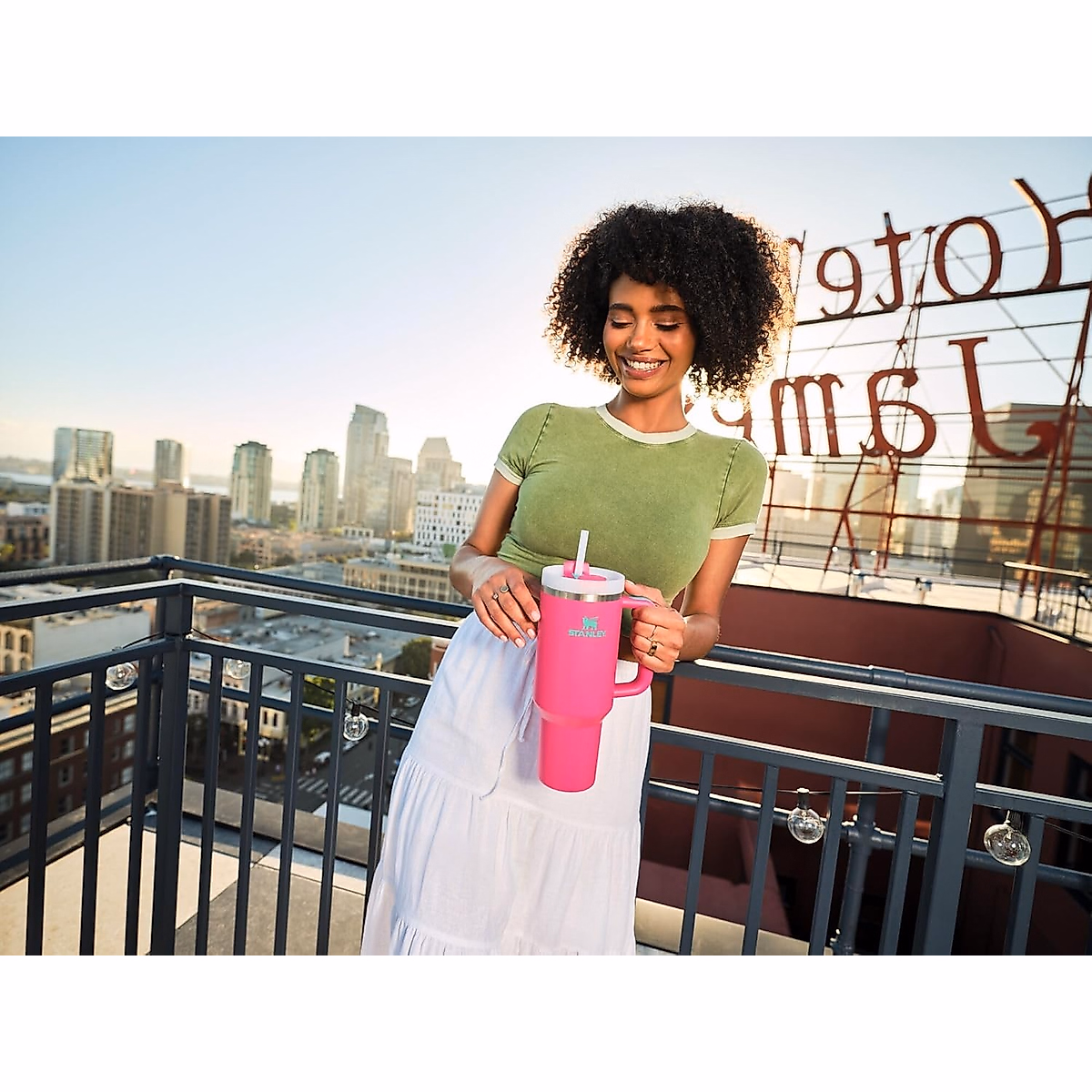 Stanley Quencher H2.0 Tumbler with Handle and Straw 40 oz | Flowstate 3-Position Lid | Cup Holder Compatible for Travel | Insulated Stainless Steel Cup | BPA-Free | Passion Pink