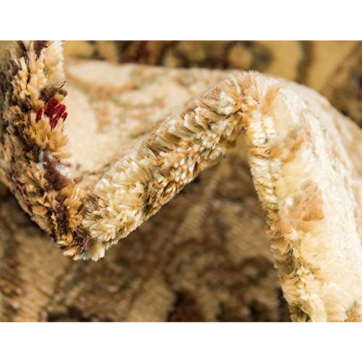 Unique Loom Voyage Collection Traditional Oriental Classic Intricate Design Area Rug, Round 6' 1" x 6' 1", Ivory/Tan