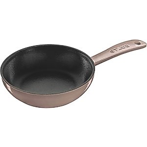 staub Skillet 40505-363 Skillet Linen 6.3 inches (16 cm) Frying Pan, Enameled Casting, Iron, Induction Compatible, Japanese Serial Number Included