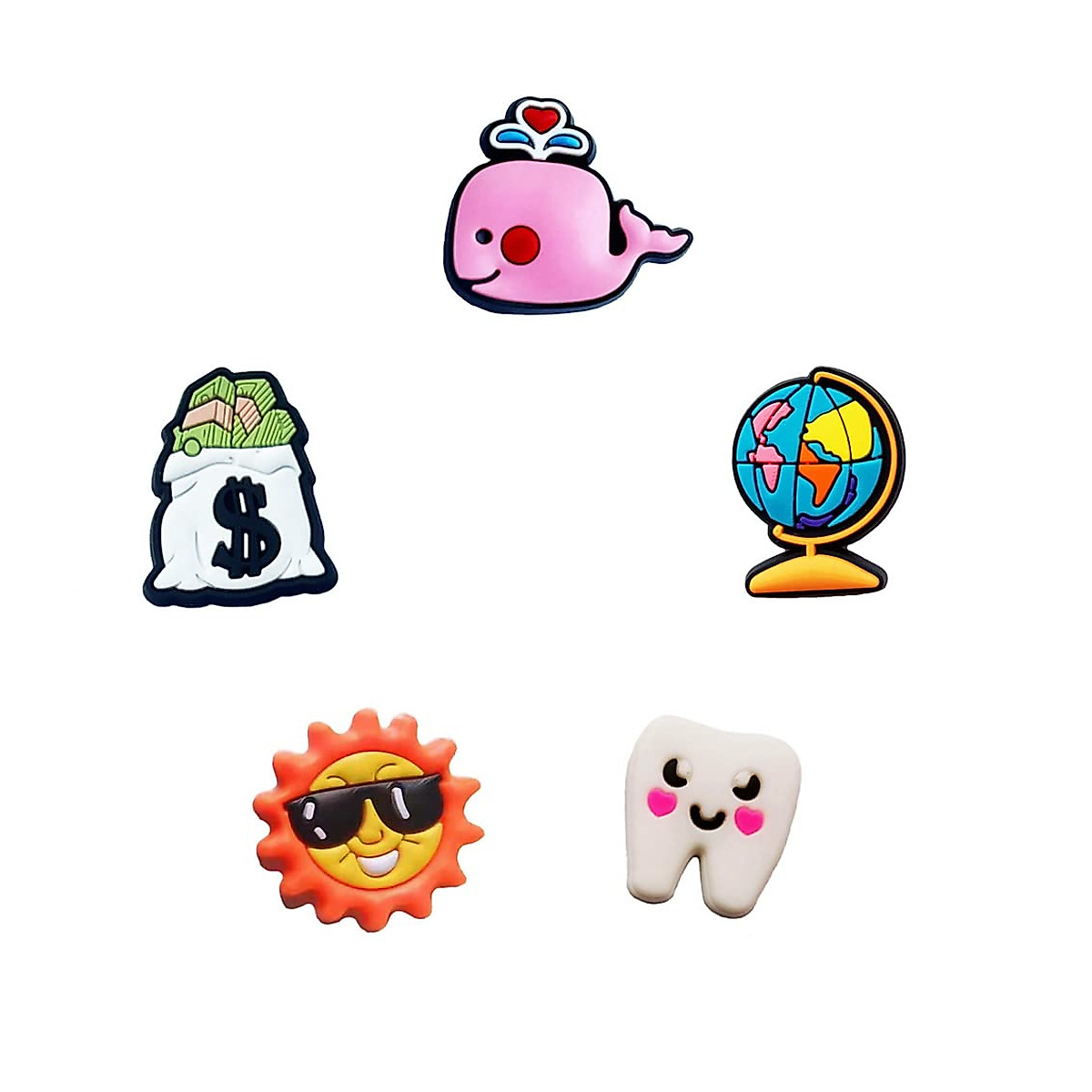 TANSWEET 30,50,100,125 pcs PVC Random Different Shape Shoe Charms for Shoe Decoration