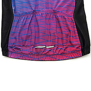 Weimostar Women's Cycling Jersey MTB Bike Shirt Top Short Sleeve Bicycle Clothing Cycle Clothes with Pockets Purple Blue Size M