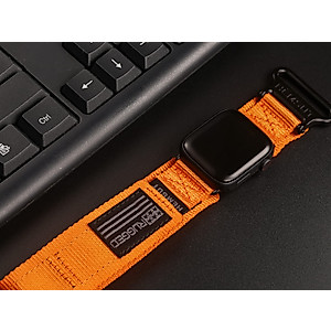 Hemsut Compatible With Apple Watch Band, Rugged Nylon Sports Strap With Woven Loop Design For iWatch 42mm/44mm/45mm 38mm/40mm/41mm, Tough Replacement Band For Series 7/6/5/4/3/2/1/SE Men Women