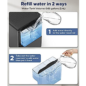 Kndko Nugget Ice Maker,Self Dispensing Pellet Ice Maker,44lbs/24H, Self Cleaning Ice Maker,3.3lbs Ice Storage,Nugget Ice Maker Dispenser,Countertop Nugget Ice Maker for Home Kitchen Bar Party Black