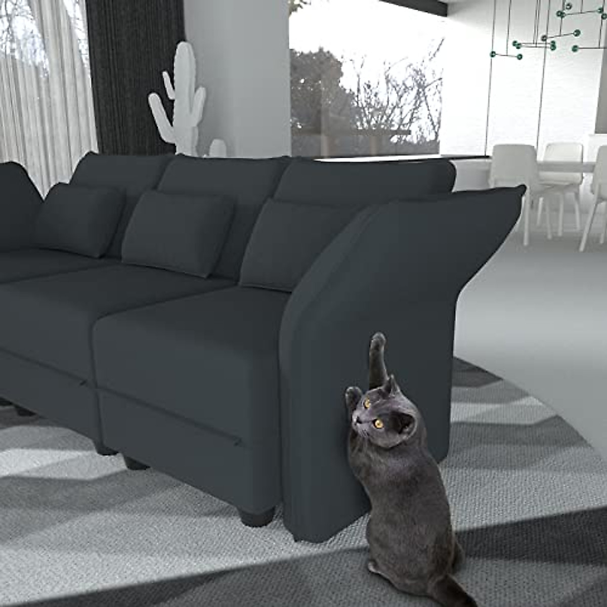 LLappuil Velvet Modular Sectional Loveseat Sofa with Storage, 63" Love Seat 2 Seater Couch Perfect for RV and Small Apartment Grey