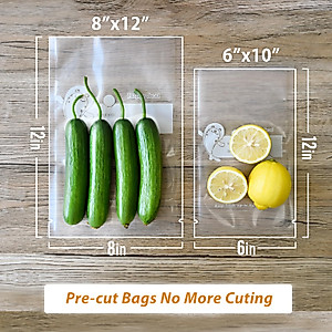 Happy Seal Vacuum Sealer Bags 6" x 10" 130 Pint Size for Food, Pre-cut Food Saver Airtight Vac Storage, Meal Prep or Sous Vide, Commercial Grade Vacuum Seal Freezer Bags
