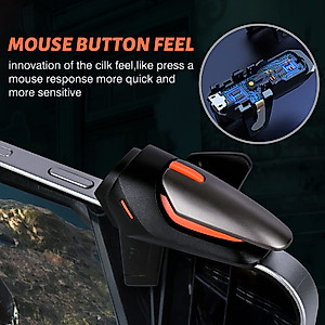 Newseego for PUBG Game Controller Trigger, [1 Pair] New Version Smart Phone Game Controller Gamepad Large Thickness, Sensitive Aim & Shoot PUBG Triggers for iOS/Android-Black.